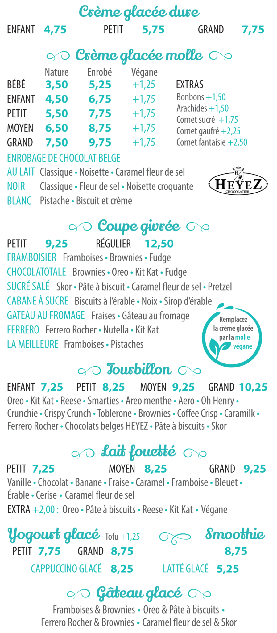 Menu - Crèmerie Roberval